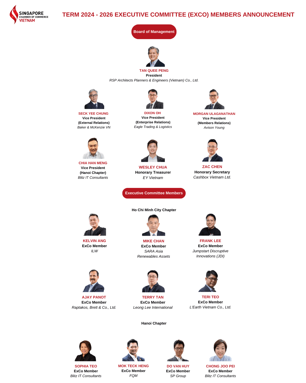 Announcement of SingCham Vietnam: Term 2024-2026 Executive Committee ...